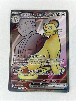 Pokémon TCG Team Rockets Persian EX Full Art 219/182 Destined Rivals NM ...