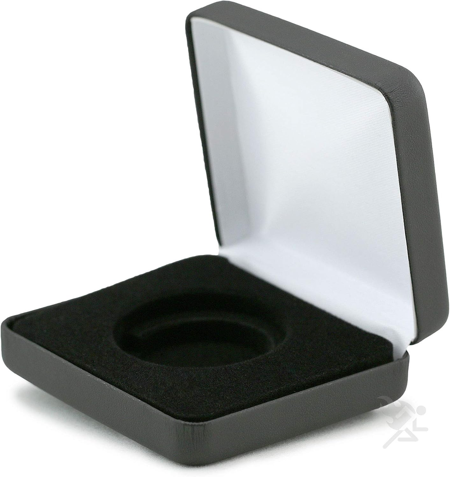 (1) Black Leatherette Coin Display Box Presentation Case for a Single ...
