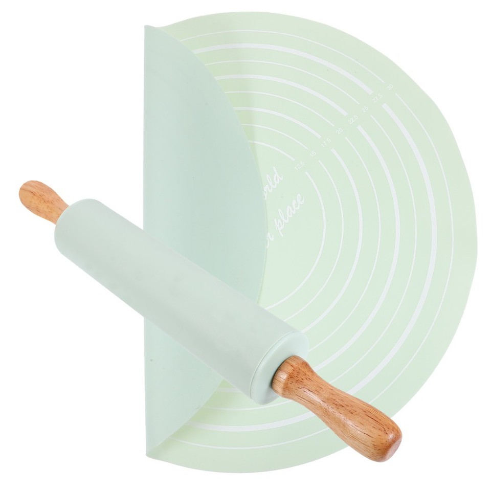 Silicone Rolling Pin Set Baking Mats for Grade Anti-skid Pie | eBay ...