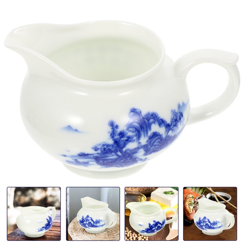 2 Pcs Sauce Container Gravy Boat Jug Blue and White Porcelain Style ...