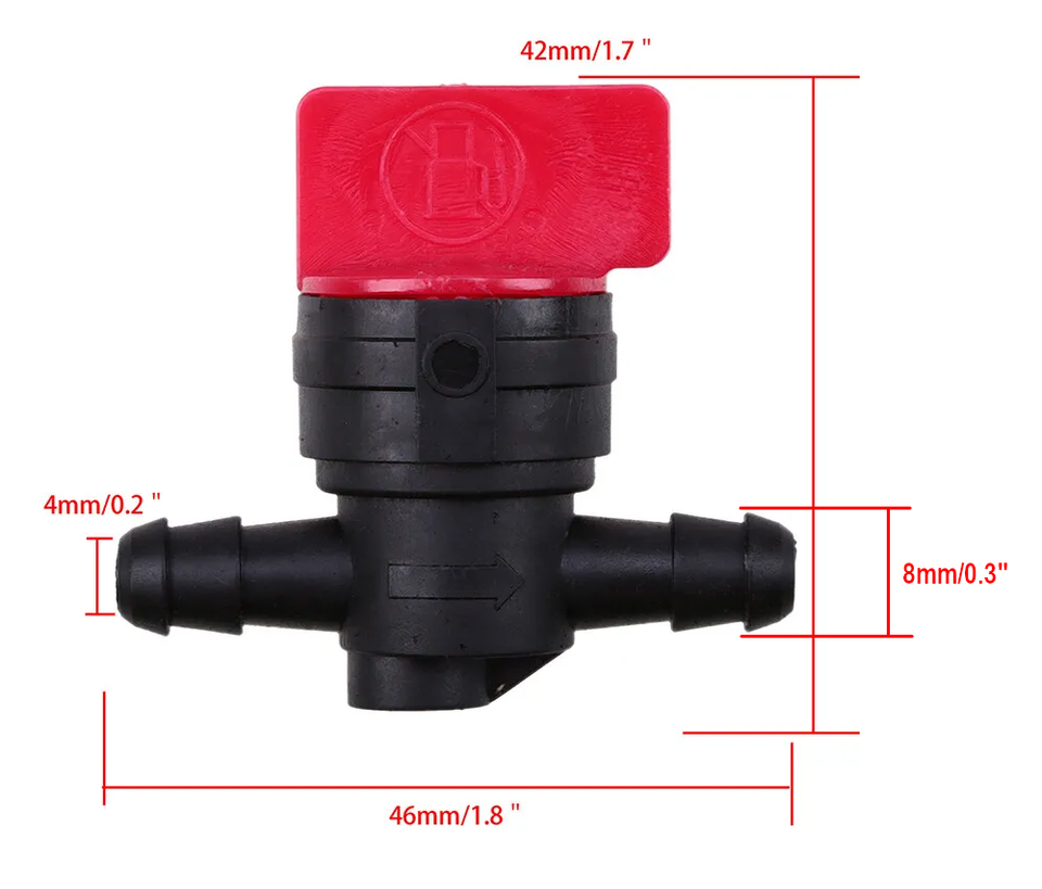 1/4" Inline Straight Fuel Gasoline Shut-Off Valve Petcock Generator ...