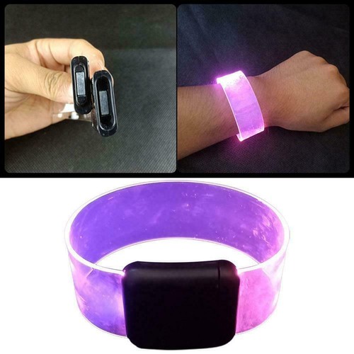 LED Battery Luminous Bracelet Running Armband Flashing Lightband Party ...