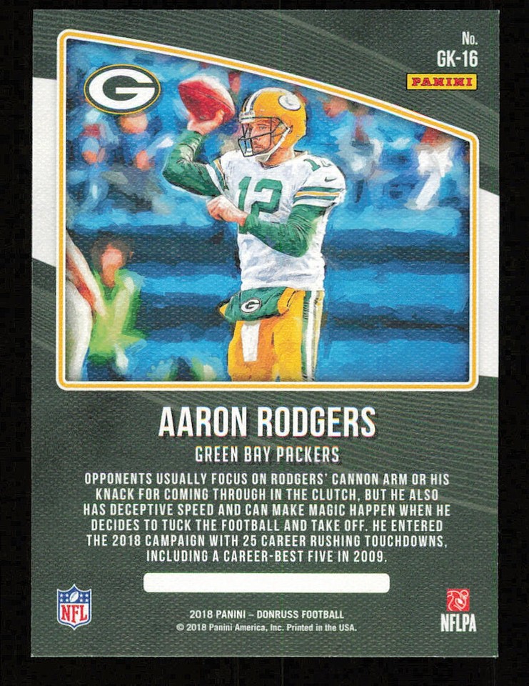 Aaron Rodgers 2018 Donruss Gridiron Kings #GK-16 Green Bay Packers | eBay