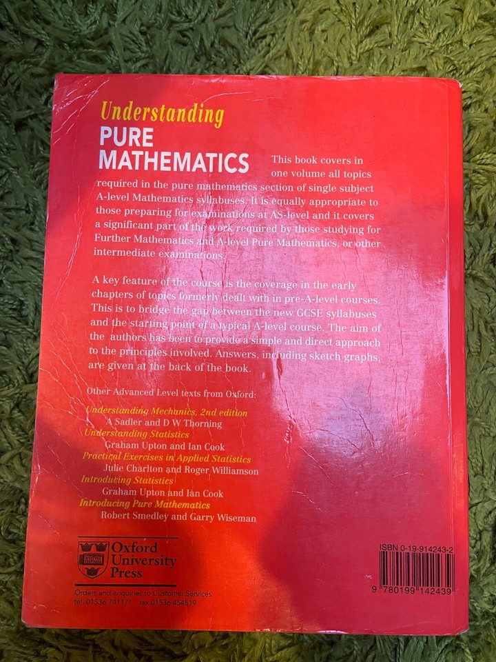 Understanding Pure Mathematics by D. W. S. Thorning, A. J. Sadler ...