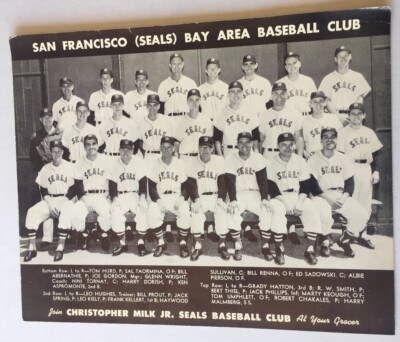 1957 San Francisco Seals Christopher Milk Baseball Team Picture | eBay