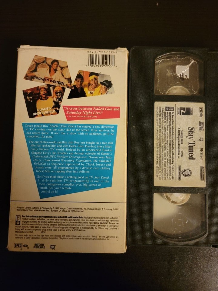 Stay Tuned VHS Tape 1993 John Ritter Dark Comedy *BUY 2 GET 1 FREE ...