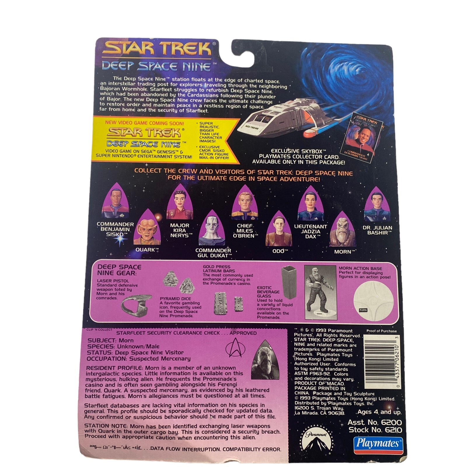 Playmates Star Trek Deep Space 9 Morn Action Figure 1993 MOC No. 6210 ...