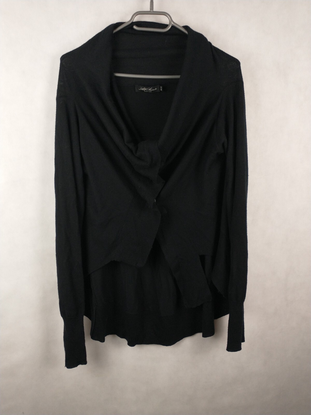 All Saints Black Wool & Silk Asymmetric Escape Pirate… - Gem