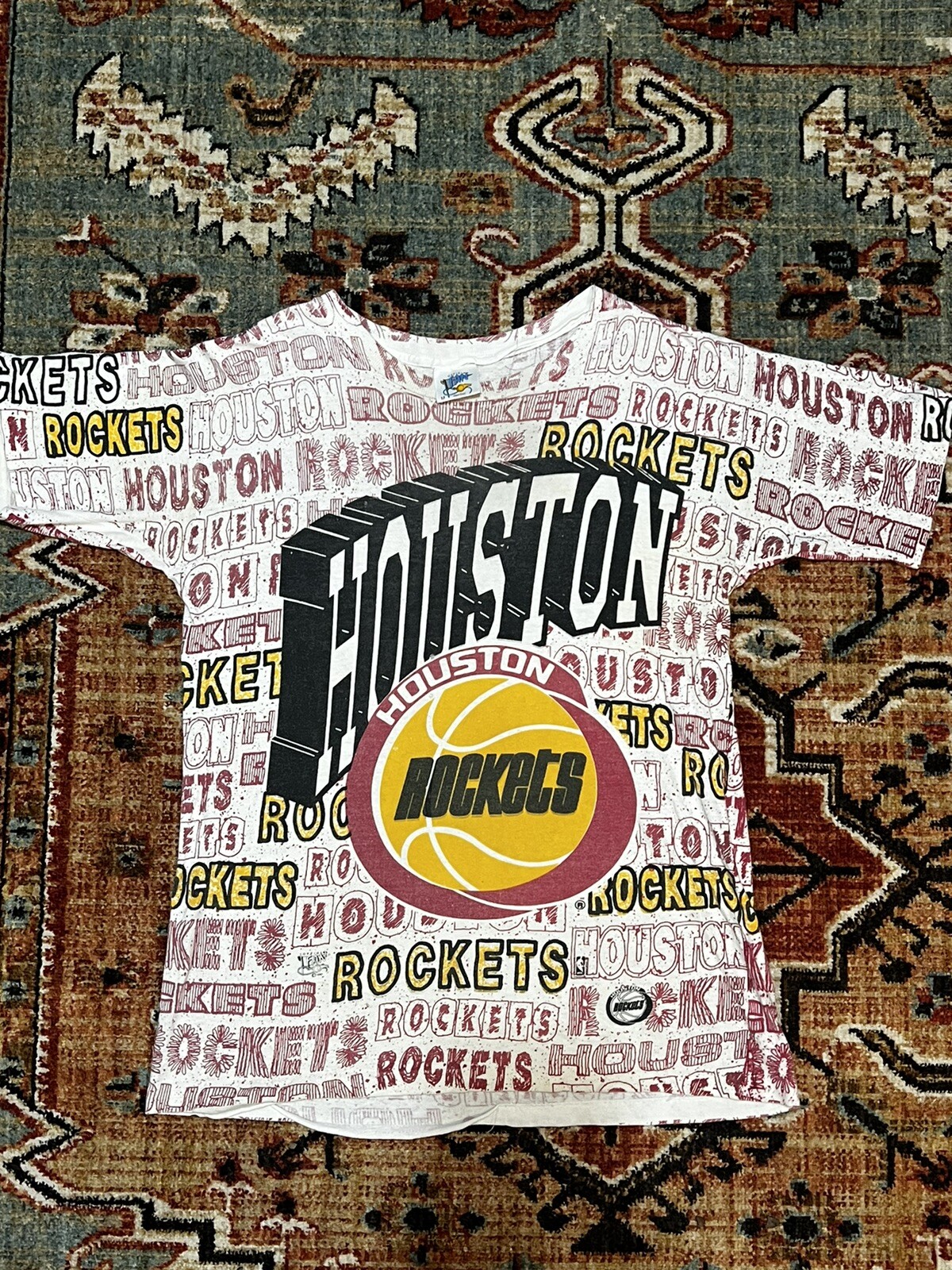 Houston Rockets All Over Print Vintage Shirt 1992 *very rare* | eBay
