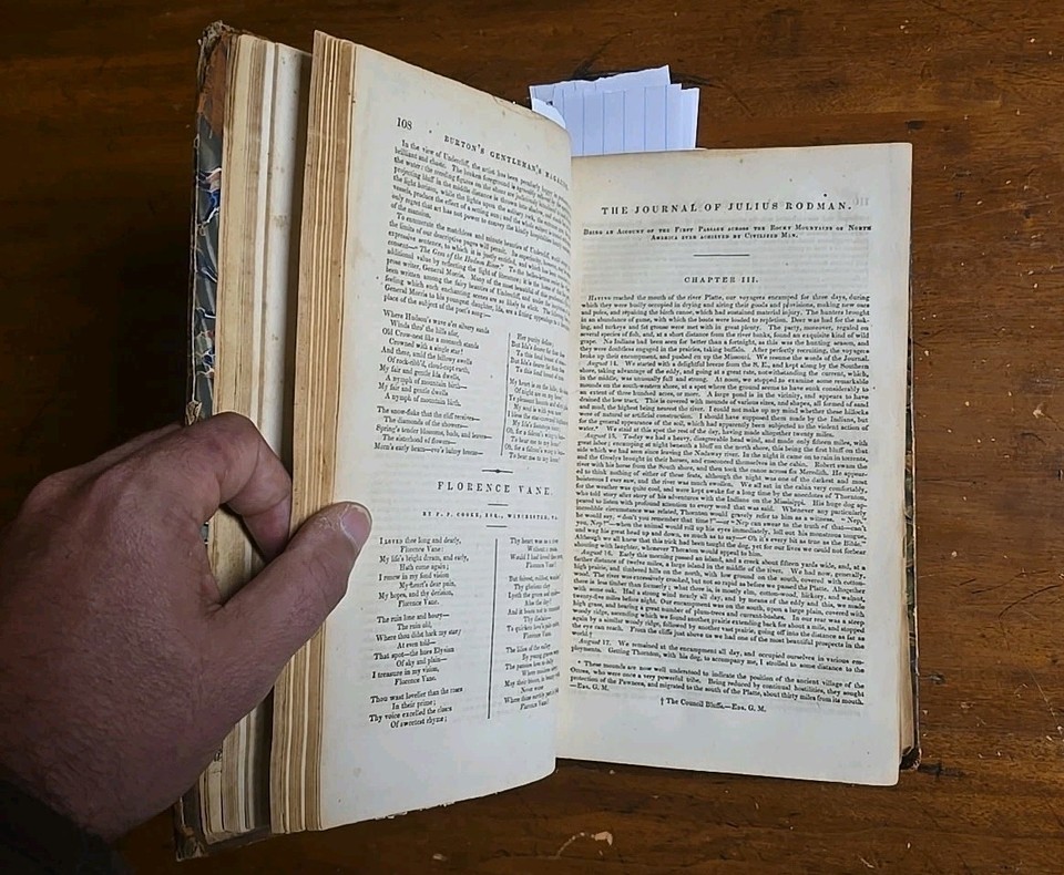 The Journal of Julius Rodman, Burton's Gentleman's Magazine 1840, Edgar ...