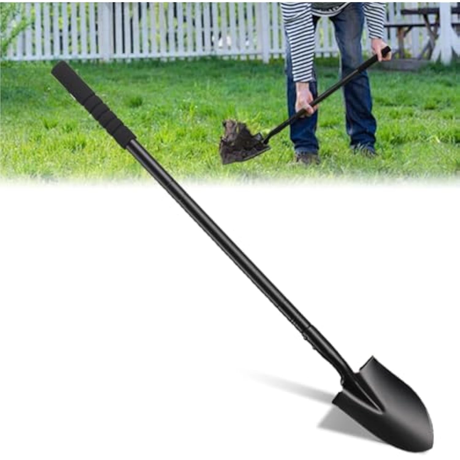 Small Shovel for Digging with Metal Handle, 43.7 Inch Heavy Duty Garde ...