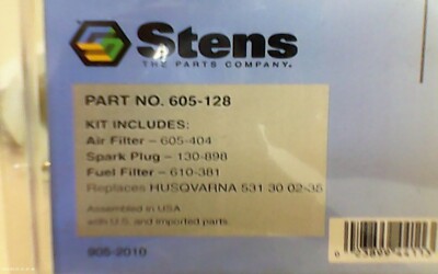 Stens 605-128 Maintenance Kit / Husqvarna 531300235 (F2B) | eBay