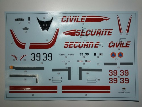 Calcas Canadair CL-415 de Heller 1/72 Securite Civile Francia Decals | eBay