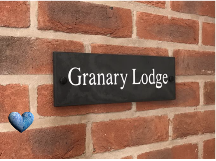 Natural Slate 12”x4” Gate House Sign Plaque Door Address Plate Deeply ...