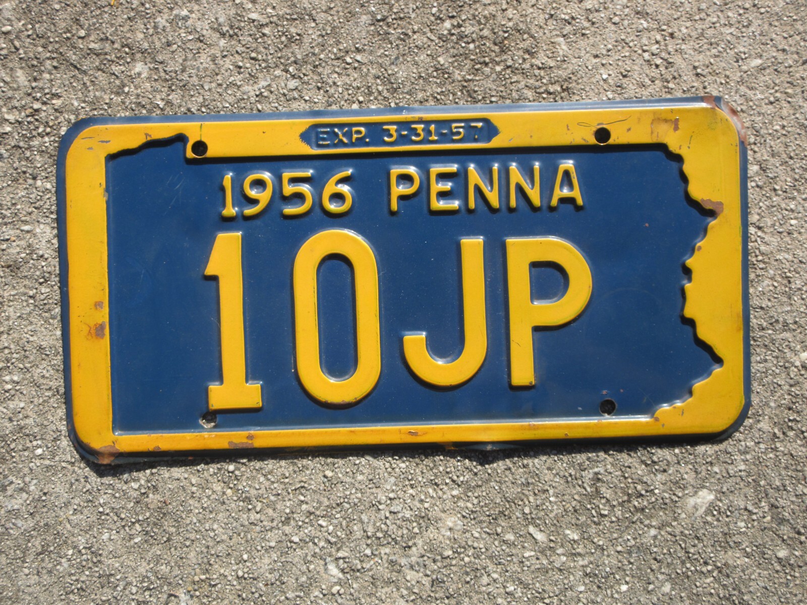1956 Pennsylvania License Plate State Shape PA Penna Car Tag - (Pick ...