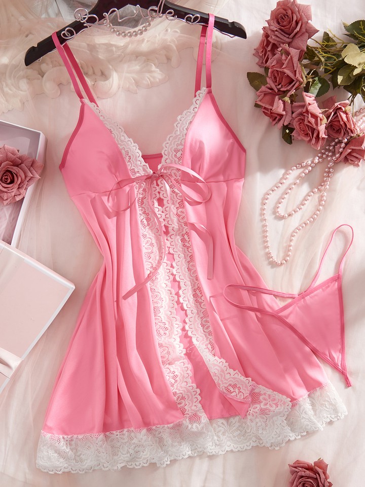 Women's Sexy-Lingerie Babydoll Sleepwear Underwear Lace Dress G-String ...