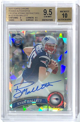 2011 Topps Chrome Crystal Atomic Refractor Ryan Mallett RC/50 BGS 9.5 w ...