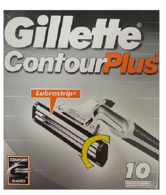 Gillette Contour Plus Razor Blade, 10 Cartridges - FITS ALL ATRA RAZORS ...