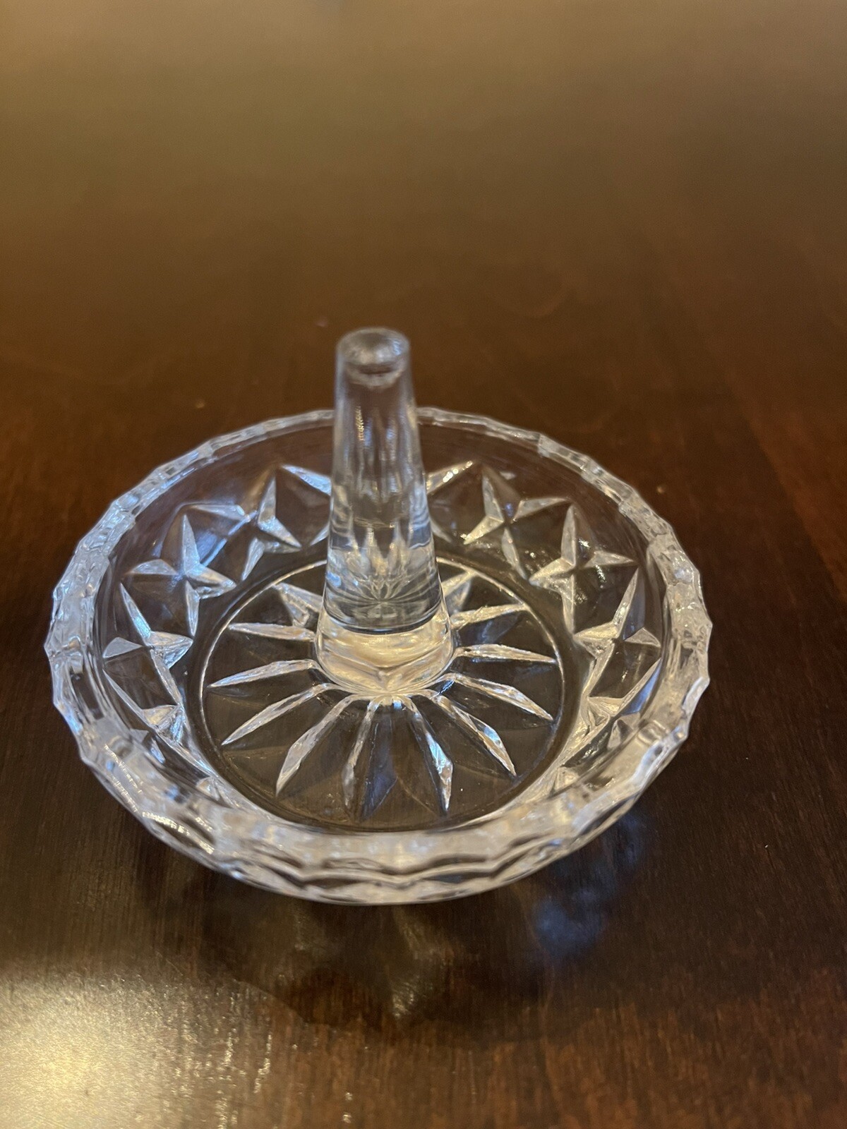 Vintage Cut Glass Ring Dish Small Clear Jewelry EUC | eBay