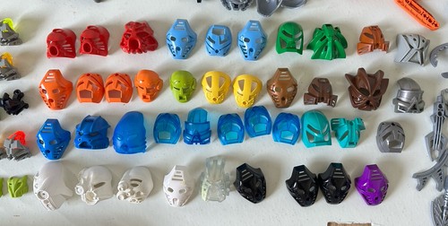Vintage lot Lego Bionicle Technic Parts, 41 Masks Toa Mata 2000s Clear ...
