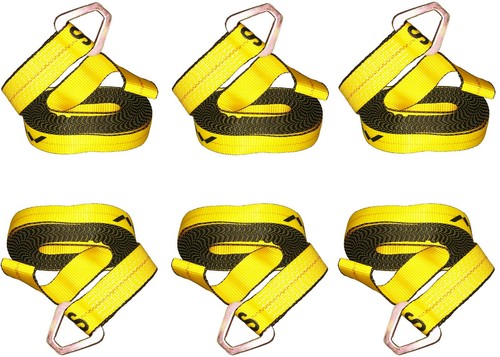 6-PK Winch Strap 2in x 27ft Delta-Ring Hook 10000LBS Break Strength ...