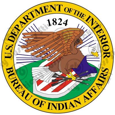 Bureau Of Indian Affairs Seal Sticker Round 3 inch Department of the ...
