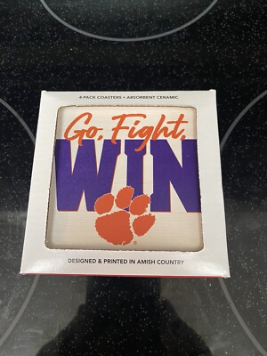 Go Fight Win Clemson Coaster | eBay