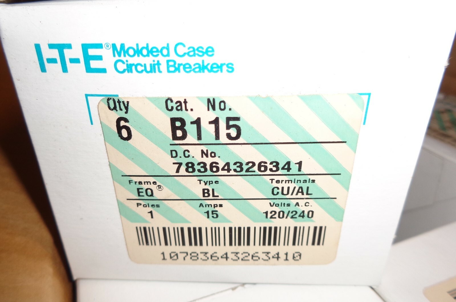 NEW IN BOX SIEMENS TYPE BL (6 PIECES) CAT. B115 15A BOLTON CIRCUIT ...