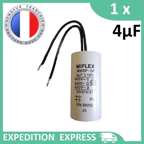 Motor Capacitor 4µF 4UF 450V With Wires MKSP-5P Start-Up/Permanent | eBay
