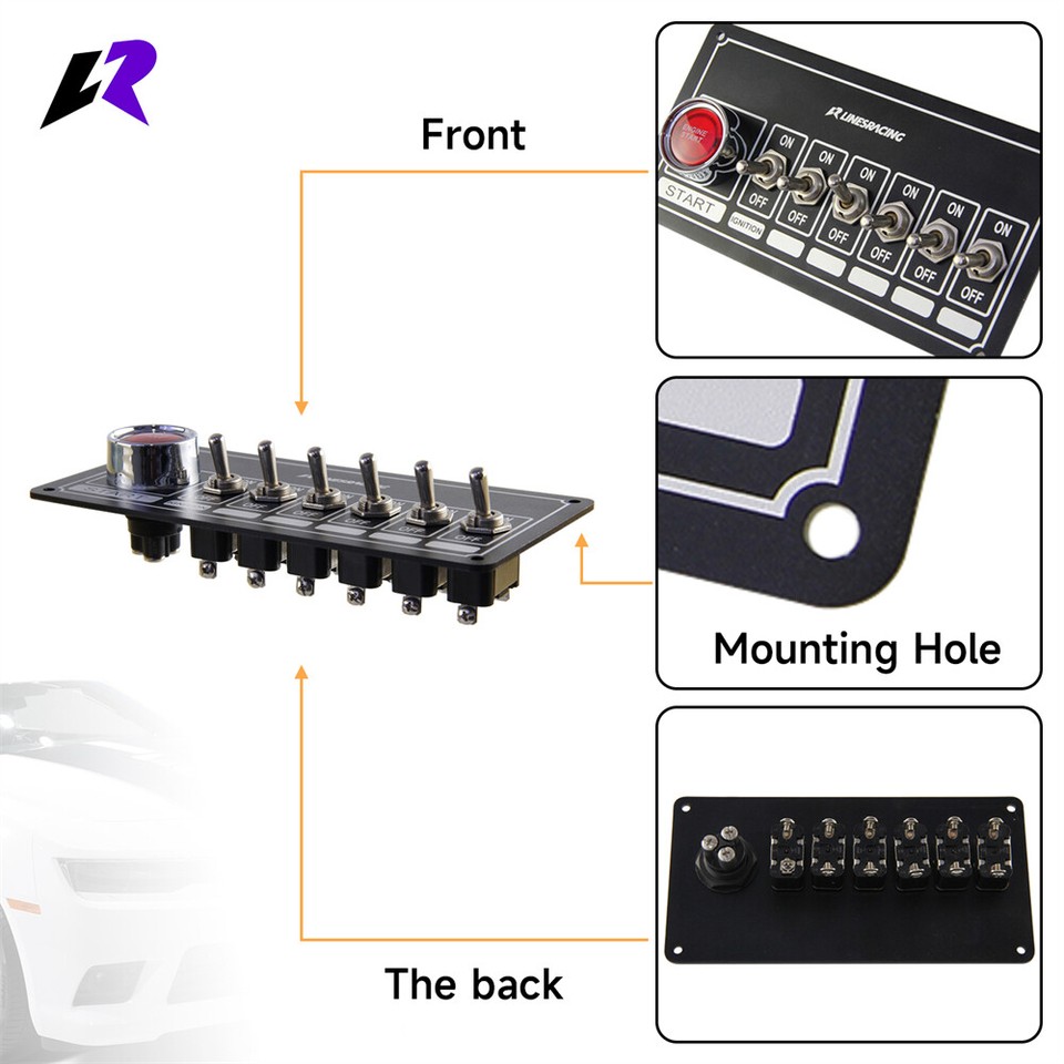 LR Switch Panel Race Car Ignition Accessory Engine Start and 6 Switch ...