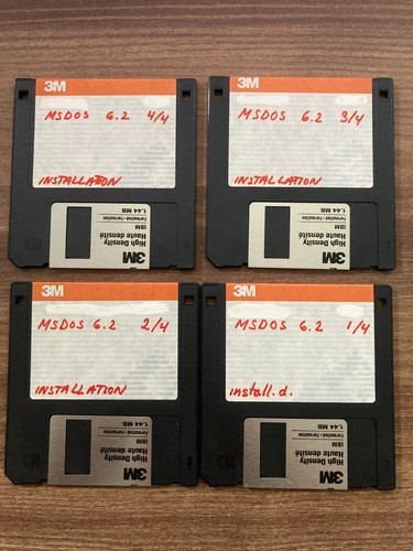 Vintage MS-DOS 6.2 Installation Disks 1-4 Untested 3.5'' Floppy Set | eBay