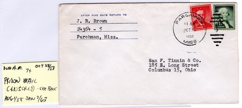 1031 1039 Liberty Parchment MS 1958 to Columbus OH - Prison Censor ...