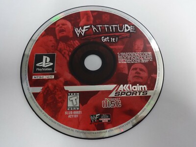 WWF Attitude Get It! Sony Playstation One PS1 PSX Game Disc Only Free ...