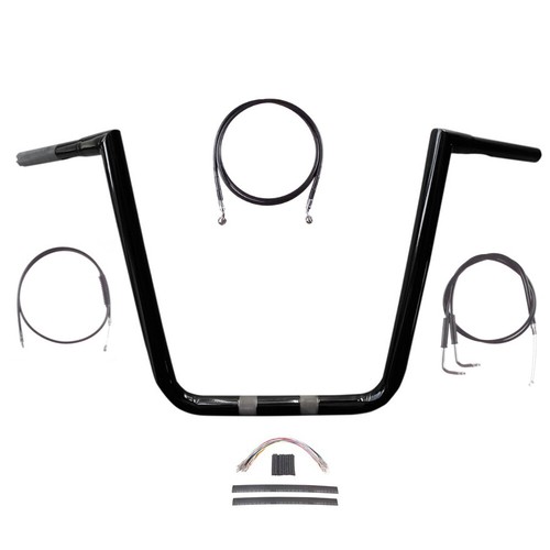 1 1/4" BBlack 16" Twin Peaks Hefty Handlebar Kit 2007-2010 Harley ...