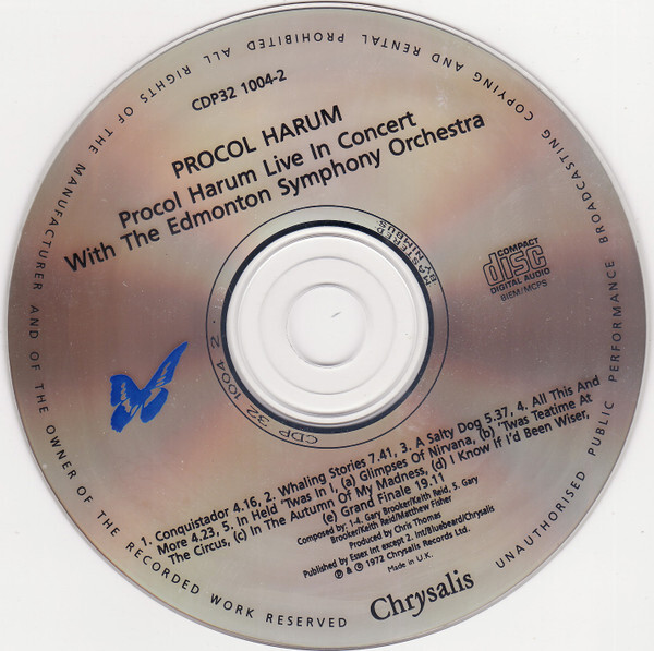 CD Rock Procol Harum Live - In Concert With The Edmonton Symphony ...