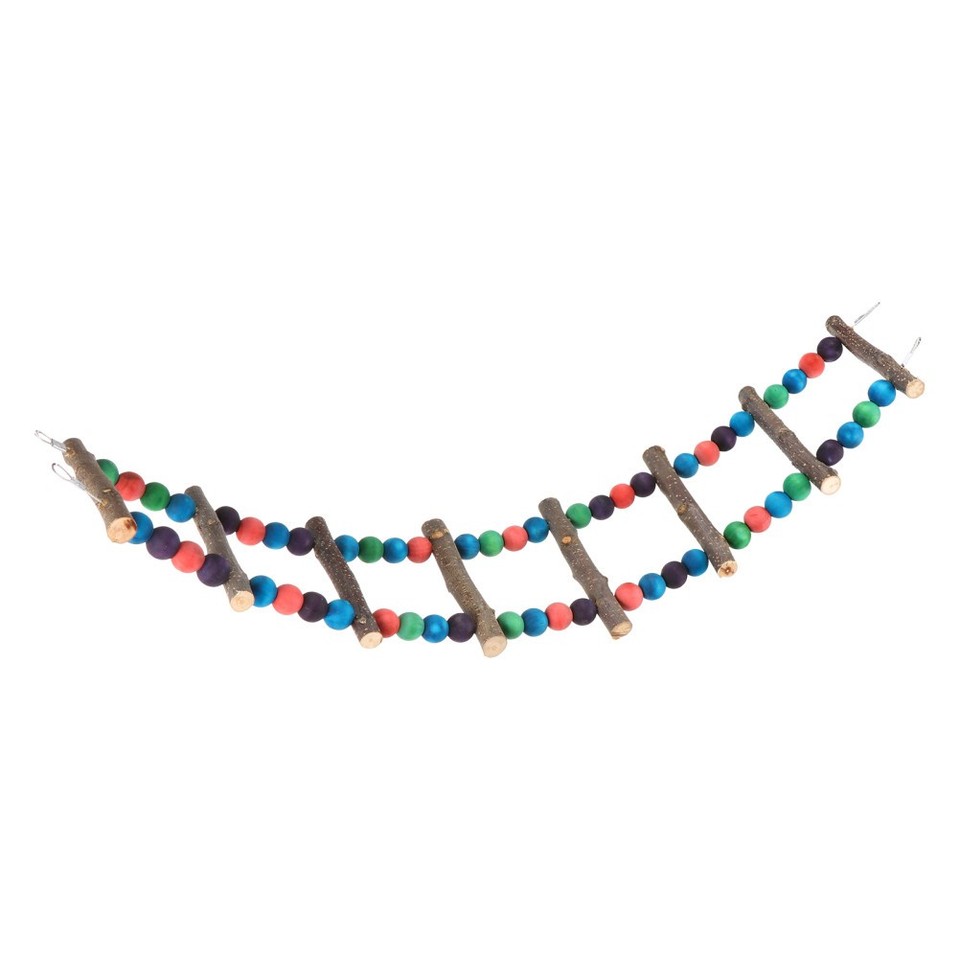 1pc Hanging Parrot Bird Toy Wooden Design Biting Toy Parrot Cage Supply ...