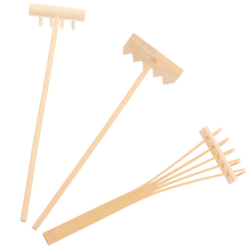 3 Pcs Mini Bamboo Rakes For Zen Garden Sand Meditation Tabletop Feng ...