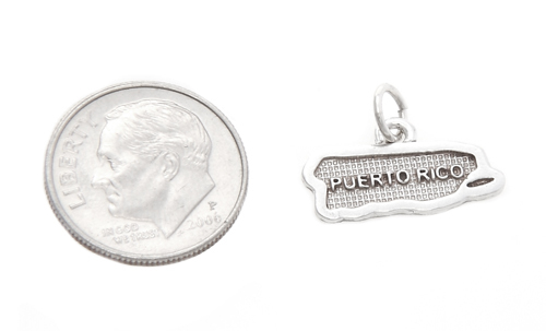 Sterling Silver Puerto Rico Country Map Travel Charm or Pendant | eBay
