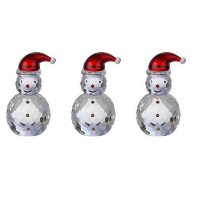 3 Judith Ripka Crystal Snowmen Santa Hat Colored Rhinestones Etched ...