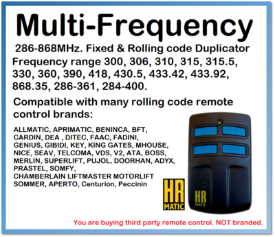 Multi-Frequency Fixed & Rolling code Duplicator 315 418 433 868 280-868.35MHz. | eBay