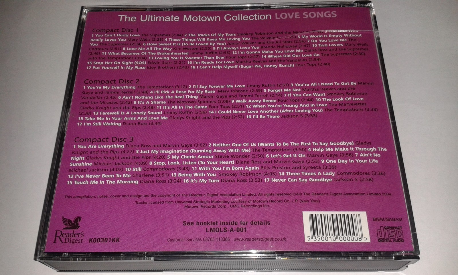 ULTIMATE MOTOWN COLLECTION LOVE SONGS 3CD SET. DIANA ROSS MARY WELLS ...