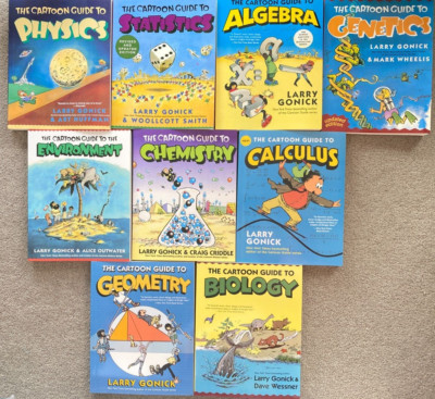 NEW 9 X The Cartoon Guide Series Books Book Set Algebra Genetics By ...