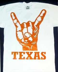 Texas Longhorns Hand Sign MEDIUM White Shirt | eBay