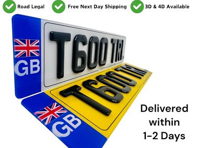 Number Plates - 2D/3D/4D - PREMIUM Car Reg Plates - EV/UK/GB - FRONT ...