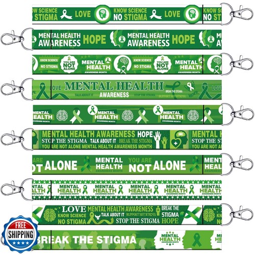 Ecally 50 Pcs Mental Health Awareness Lanyard Keychains Gifts Bulk ...