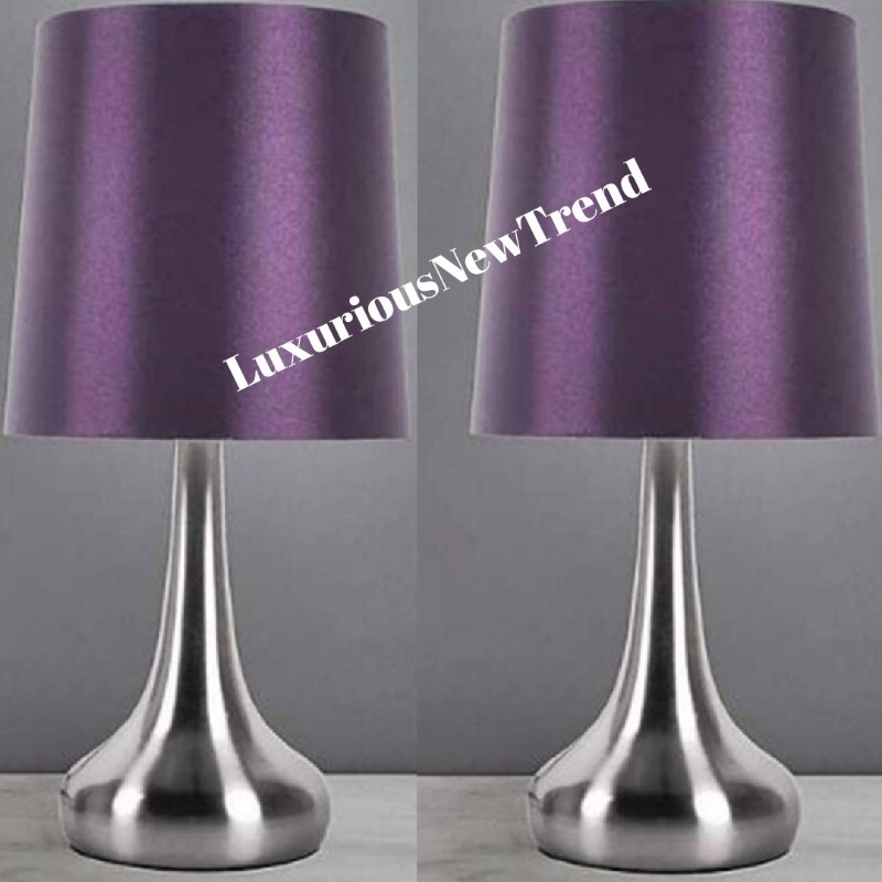 Purple And Silver Table Lamp