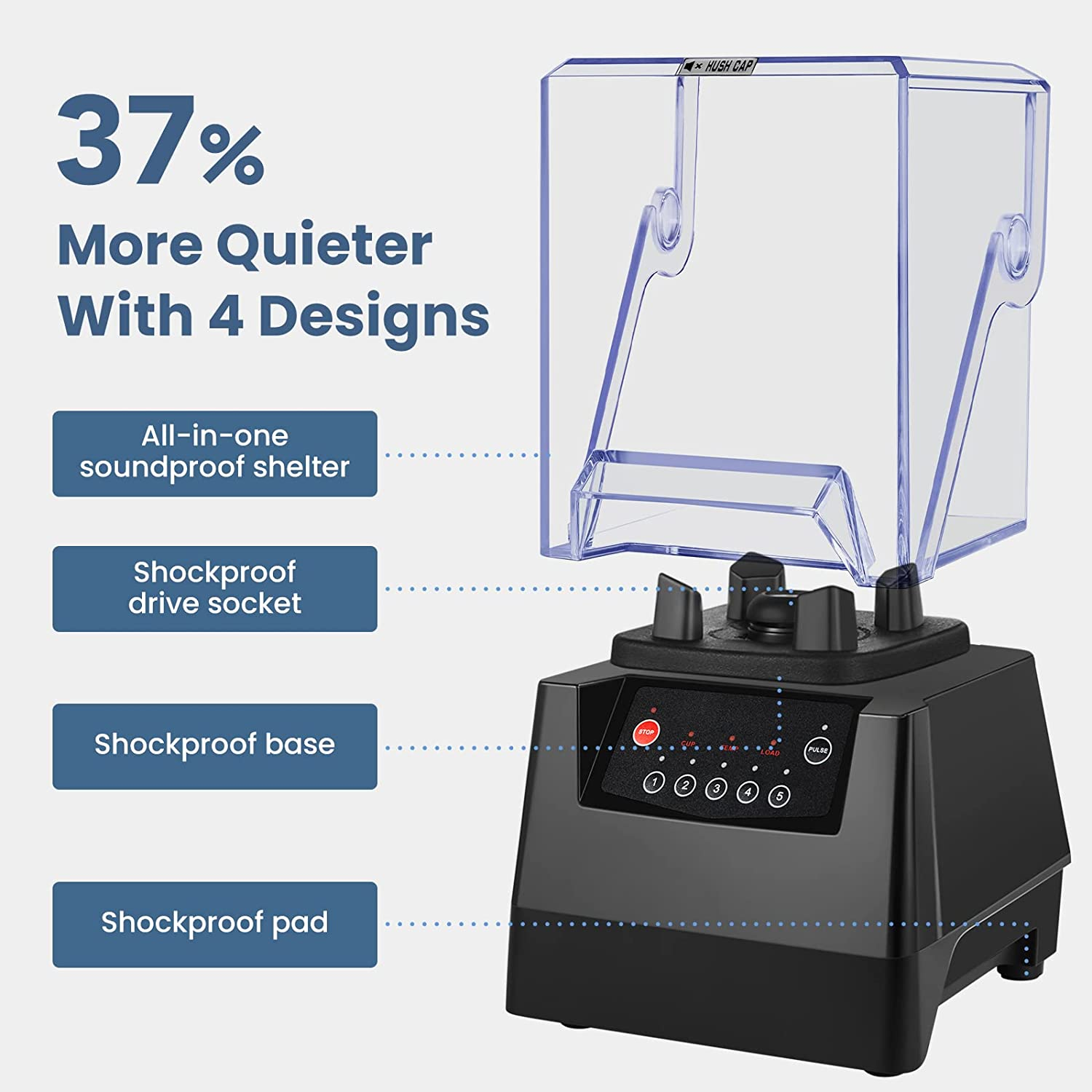 Professional Blender Commercial Soundproof Blender Removable Shield ...