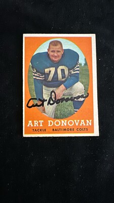 ART DONOVAN 1958 Topps Signed Autographed Football card #106 Baltimore ...