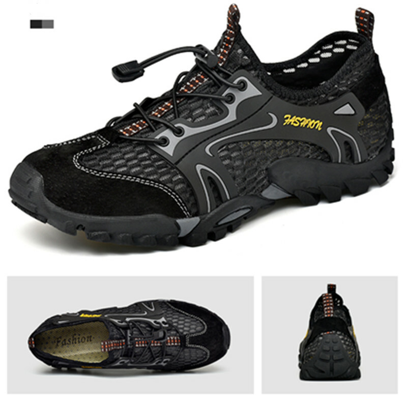 Mens Outdoor Sneakers Water Shoes Mesh Breathable Slipon Flats Hiking ...