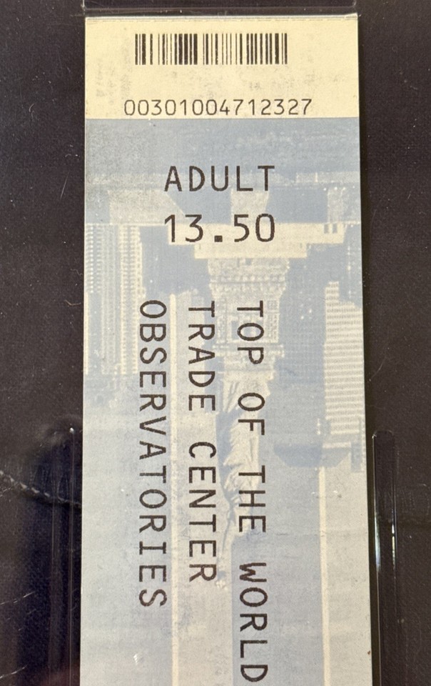 August 27, 2001 World Trade Center Observation Deck Full Ticket PSA 5 ...